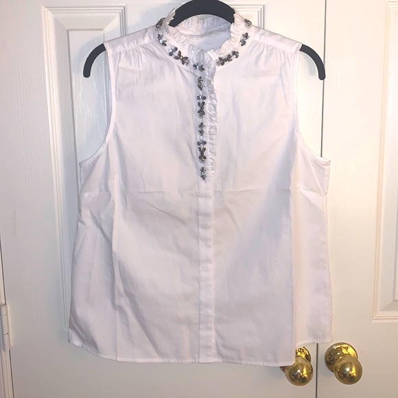 J. Crew | Tops | Jcrew Jeweled Petite Top | Poshmark